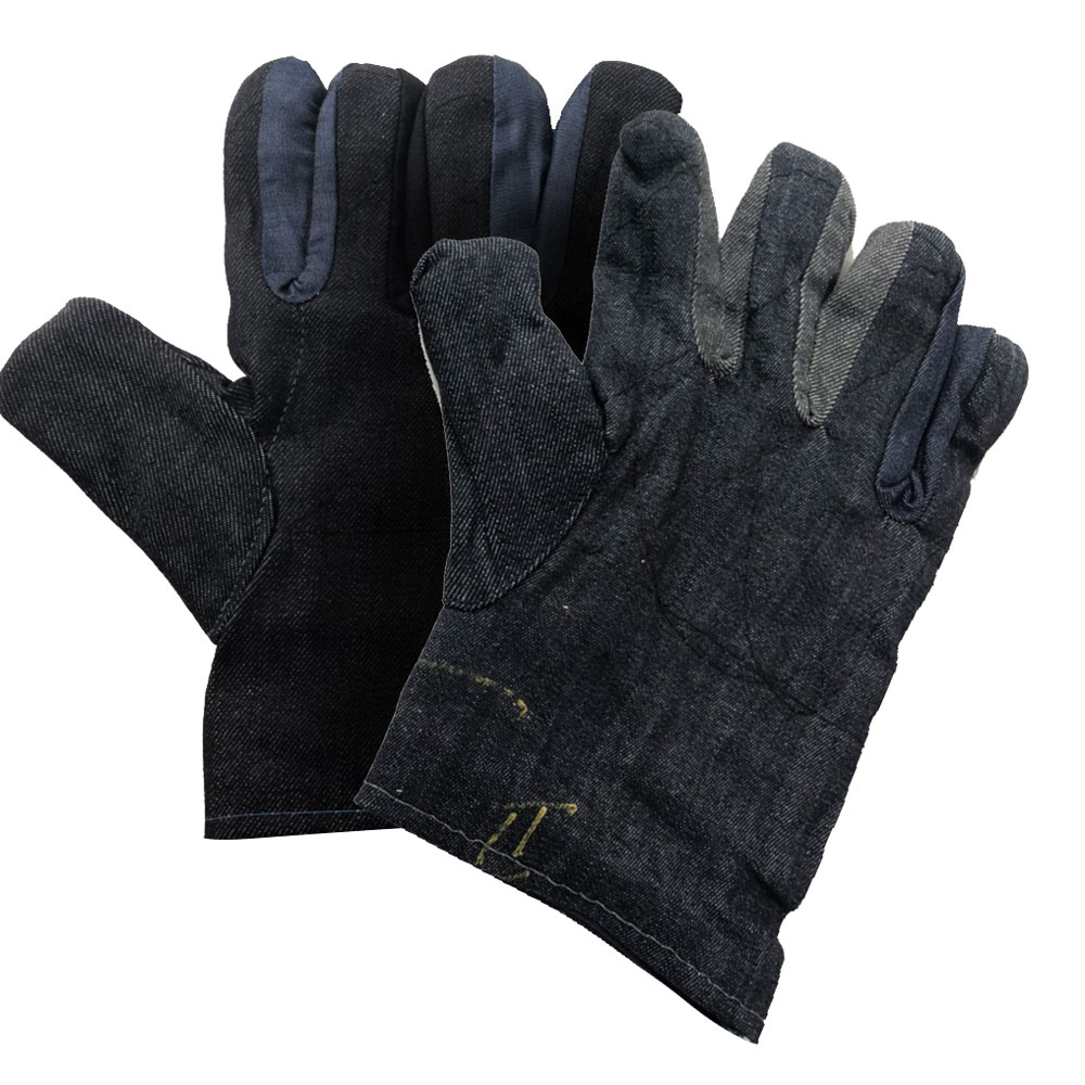 Găng tay vải mập jean xanh đen độ bền cao, chịu nhiệt tốt